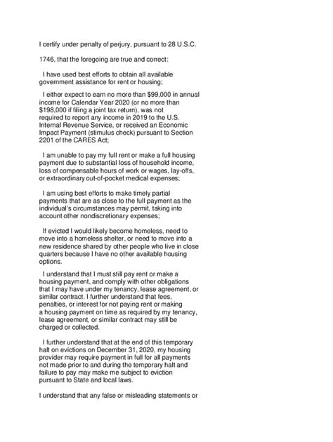 Fillable Online Cdc Covid 19 Eviction Prevention Declaration Form Fax