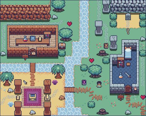 Top Down Pixel Art Game Tileset 2 Pixel Art Games Pix