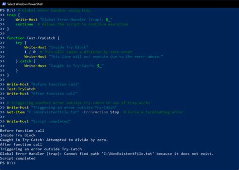 powershell try catch error handling guide