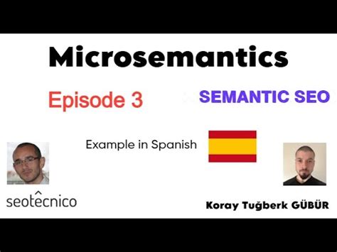 Microsemantics - Episode 3 - Spanish - Koray Tuğberk Gübür - Semantic SEO Course - YouTube