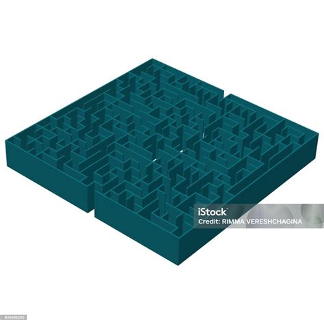 파란색 사각형 미로의 3 차원 이미지입니다 벡터 일러스트 레이 션 0명에 대한 스톡 벡터 아트 및 기타 이미지 0명 러시아