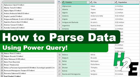 how to parse data in excel using power query