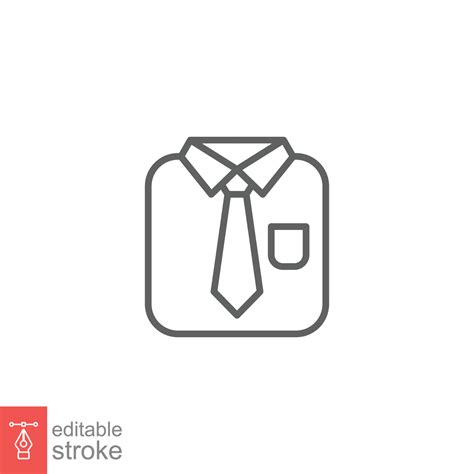 Uniform Icon Simple Outline Style Formal Dress Code Tie Necktie Professional Business Suit