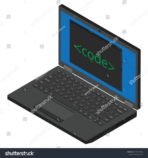 Vector Laptop Coding Concept Web Developer เวกเตอร์สต็อก ปลอดค่า