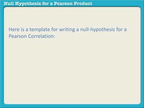 Null Hypothesis For Pearson Correlation Conceptual Pptx