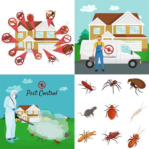 Premium Vector Pest Control Concept With Insects Exterminator