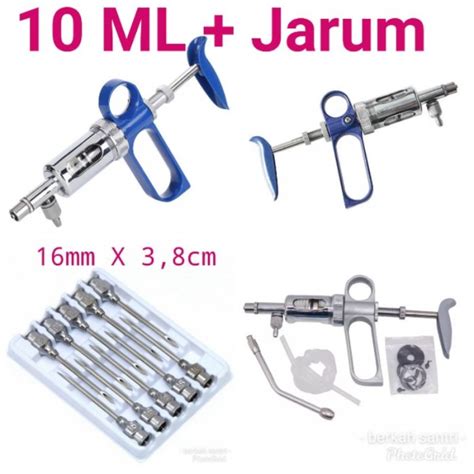 Jual Alat Suntik Sapi Otomatis Jarum Kerbau Cekok Obat Sapi 10ml