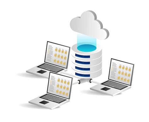 Premium Vector Cloud Computing Concept With Servers And Cloud Icon Over White Background