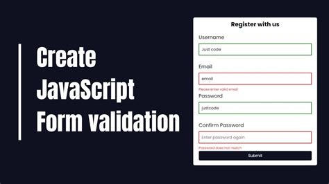 [Arabic] Create Form & Email validation using JavaScript - YouTube