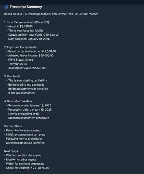 What Exactly Does Tax Per Return Mean On My Transcript So Confused Claimyr
