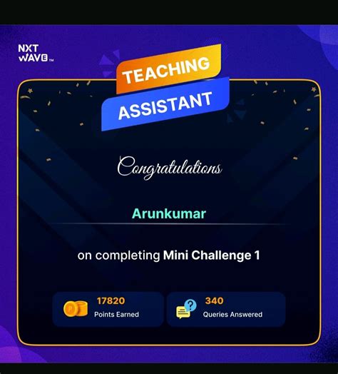 Arun Kumar On Linkedin Teachingassistant Nxtwave Coding Challenge
