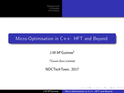 Pdf Micro Optimisation In C Hft And Beyond