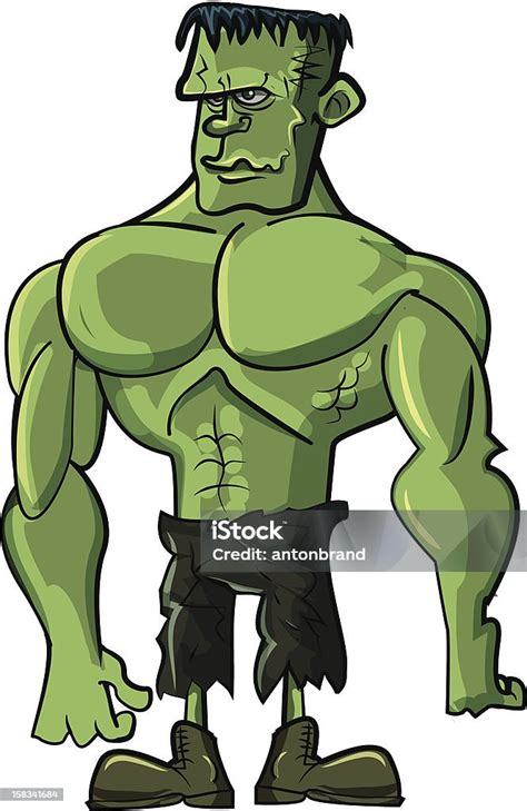 말풍선이 있는 녹색 프랑켄슈타인 Bodybuilder 몬스터 가을에 대한 스톡 벡터 아트 및 기타 이미지 가을 계절