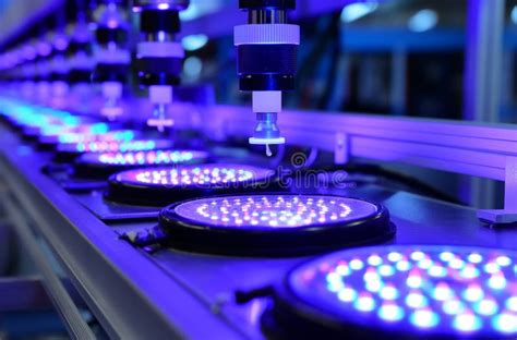 Precision Led Assembly Line Stock Image Image Of Display Crystal