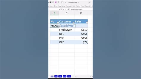 Auto Numbers In An Excel Table With A Formula Short Excel Magic Trick