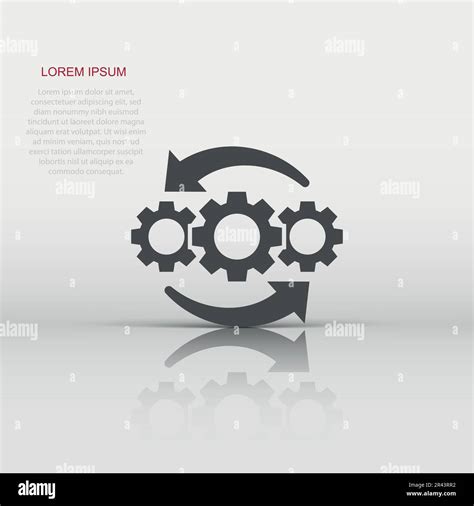 operation project icon in flat style gear process vector illustration on white isolated