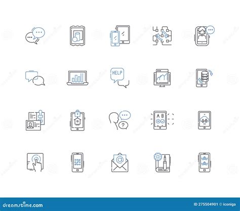 Team Strategy Line Icons Collection Collaboration Coordination