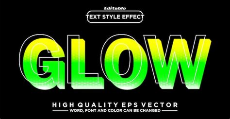 Premium Vector Glow Text Gradient Editable Text Effect