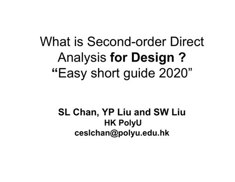 pdf lecture note on second order direct analysis
