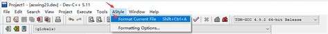 Dev Cpp511tdm Gcc492setup 在 Win10 下无法进行代码格式化操作的解决办法hnjzsyjyj