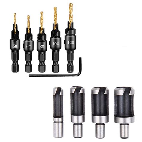 5piece Countersink Drill Woodworking Drill Bit Set4piece Cork Drill