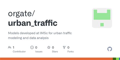 Github Orgateurbantraffic Models Developed At Imsc For Urban Traffic Modeling And Data Analysis