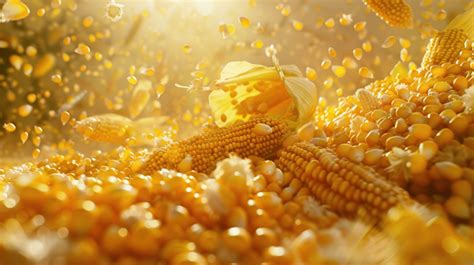 Completely Filled With Corn Background Crop Plant Early Morning