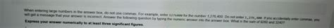 solved when entering large numbers in the answer box do not