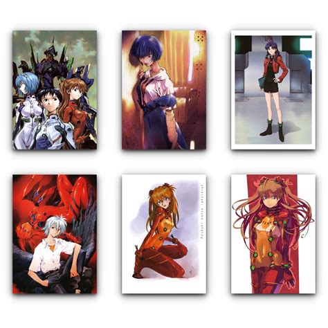 Placa Decorativa Quadros Neon Genesis Evangelion Shinji Asuka Rei