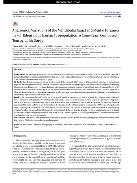 Pdf Anatomical Variations Of The Mandibular Canal And Mental Foramen In Full Edentulous