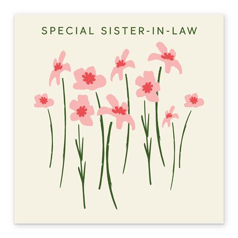 Personalised And Editable Pink Flowers Sister In Law Card Hallmark Uk