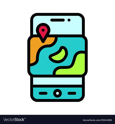 Map Or Gps App Icon Mobile Application Royalty Free Vector