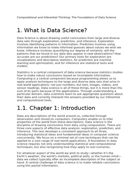 Computational And Inferential Thinking Pdf Data Science Statistics