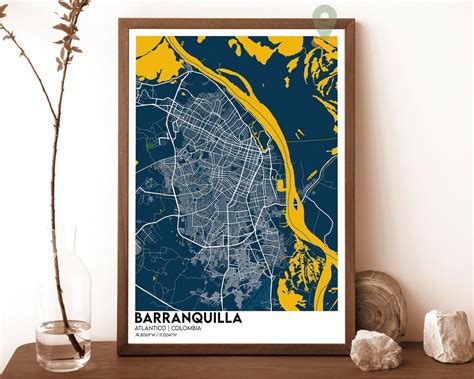 Barranquilla Map Poster Barranquilla Map Print Barranquilla