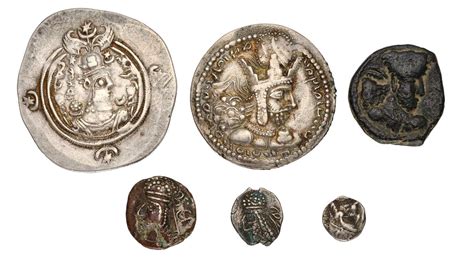 Lot 10 Ancient Persian Coins 6 In Total To Include