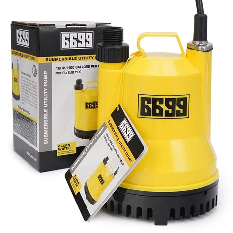6699 16hp Portable Utility Pump Submersible Small Backup Sump Pump To