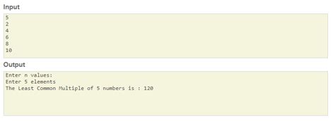 Skillpundit To Find The Lcm Of Given N Numbers In Java