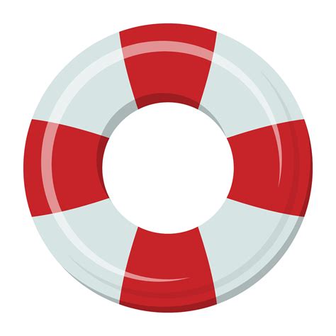 Nautical Float Buoy Striped Red And White Life Saving Buoy Illustration Help Sos Concept