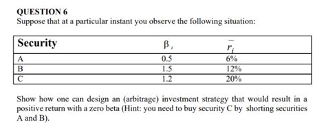 Solved Question 6 Suppose That At A Particular Instant You