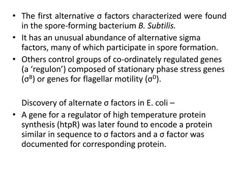 Global Regulation And Differentiation By Sigma Factor Pptx