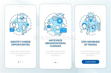 Networking Goals Blue Onboarding Mobile App Screen Stock Vector Illustration Of Instructions