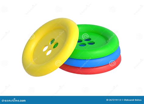 Stack Of Buttons For Clothes Isolated On White Background Stock Illustration Illustration Of
