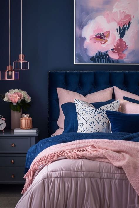 Navy Pink Color Combos In 2024 Bedroom Makeover Pink Bedrooms