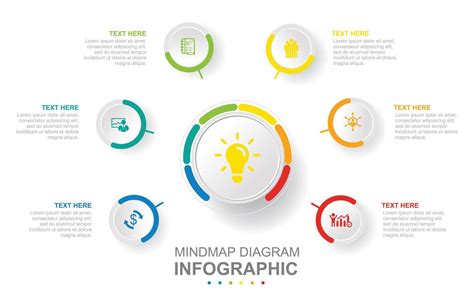 Infographic Business Template 6 Steps Modern Mindmap Diagram With