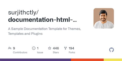 GitHub Surjithctly Documentation Html Template A Sample Documentation Template For Themes