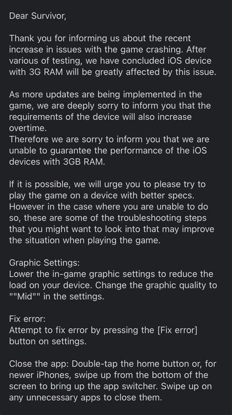 Crash Issues On Ios Devices With 3gb Ram Rsurvivorio