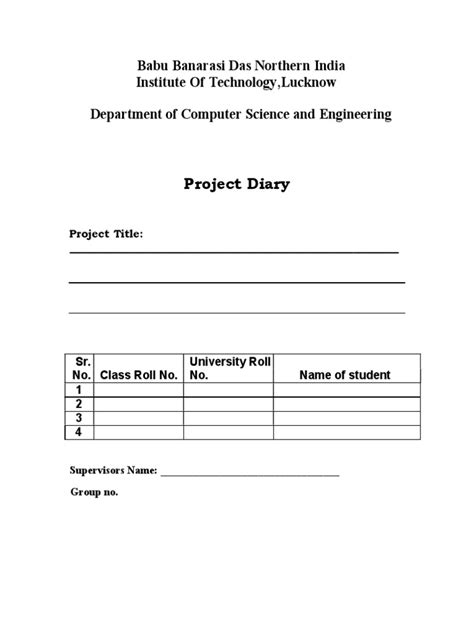 Project Diary Pdf