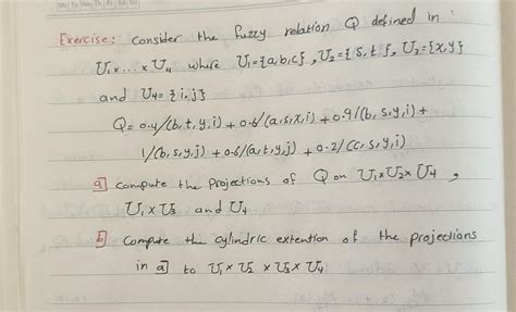 solved exercise consider the fuzzy relation q defined in