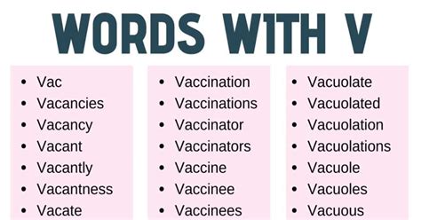 V Words To Describe Someone Letter Words Unleashed