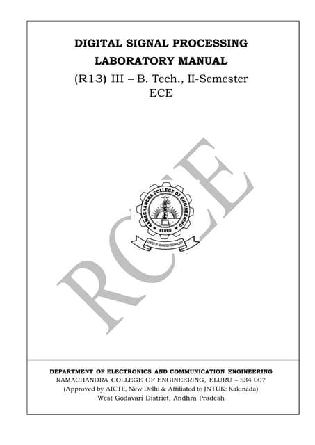 Dsp lab manual 15 11-2016 | PDF | Computer Software and Applications | Computing